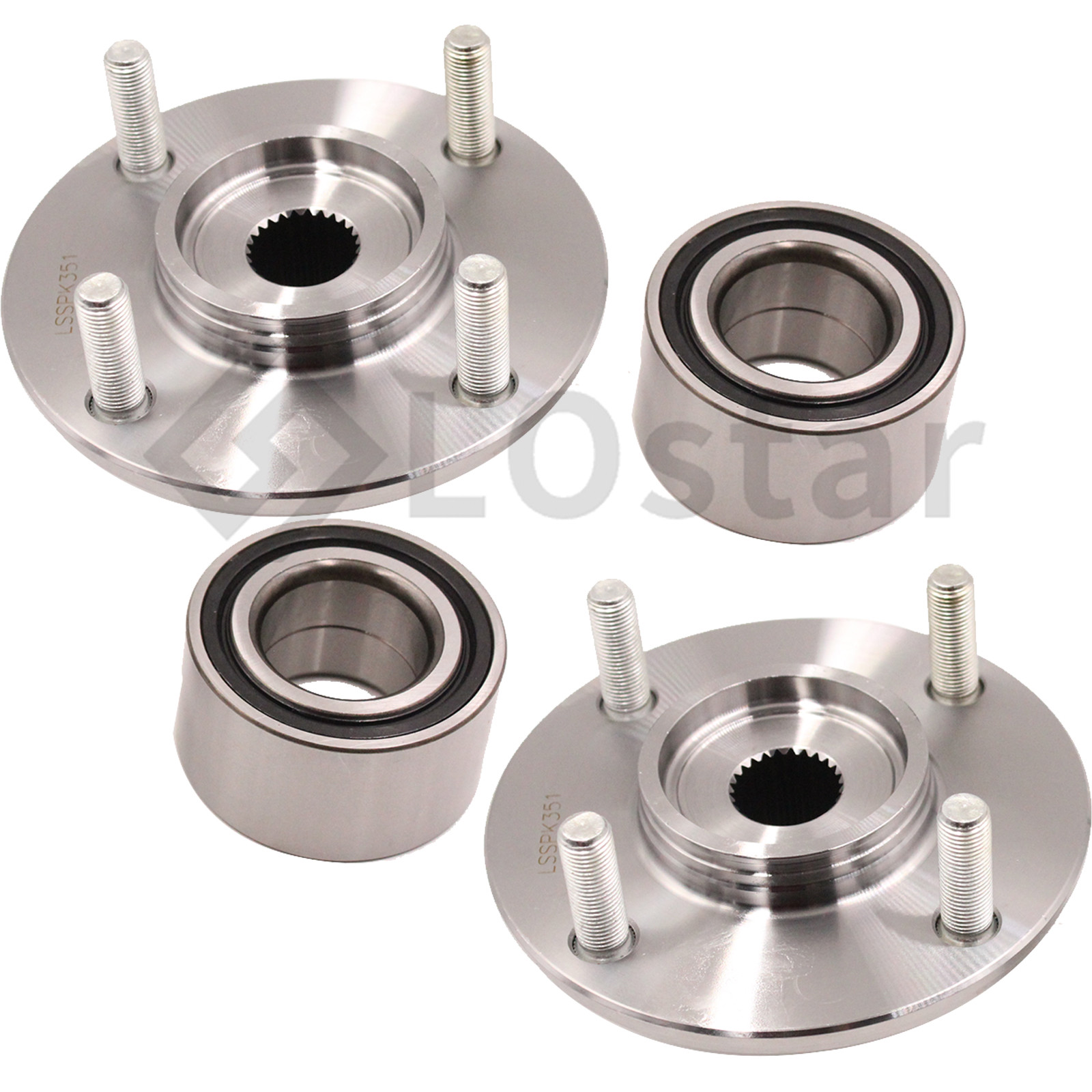 Pair(2) Front Wheel Hub & Bearing Fits Mitsubishi Lancer LS 02-07/ OZ ...
