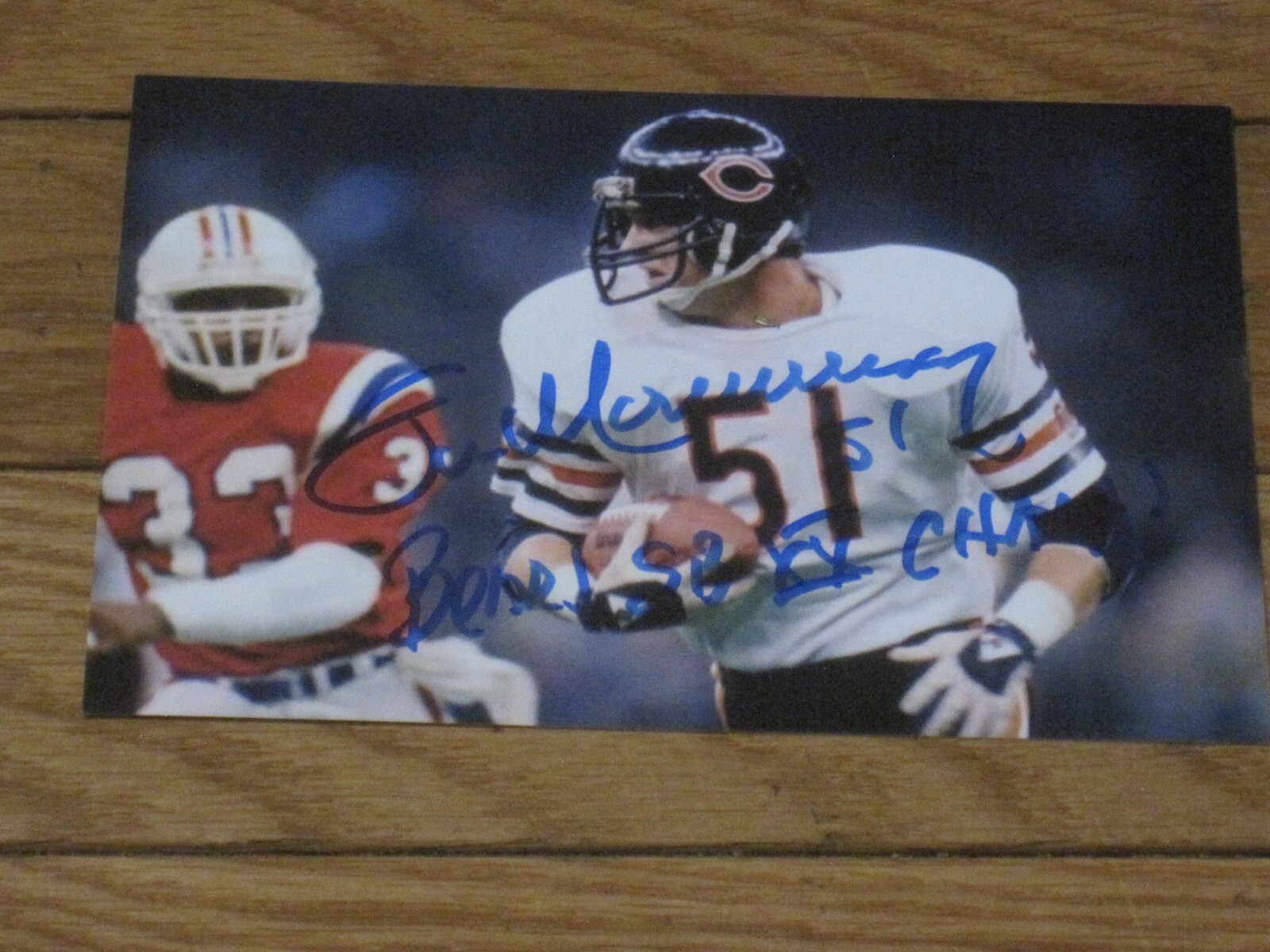 1985 Chicago Bears JIM MORRISSEY Signed 4x6 Photo FOOTBALL AUTOGRAPH 1A ...
