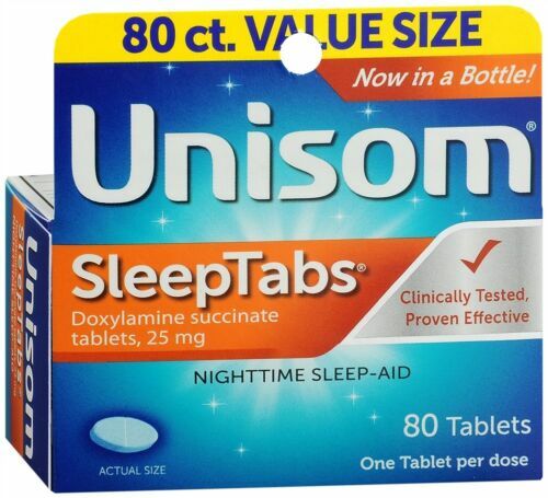 Unisom NIghttime Sleep-Aid Tablets 80 Count ( Pack Of Four Bottles ...