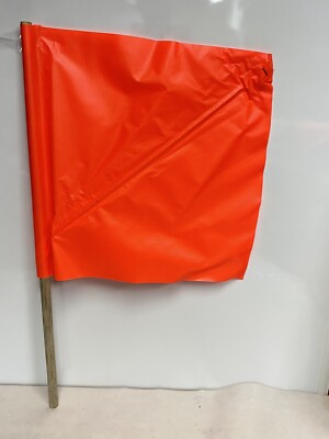 4-pk 18x18 Safety Flag PVC/Poly Orange Fluorescent Warn Caution Cross w ...