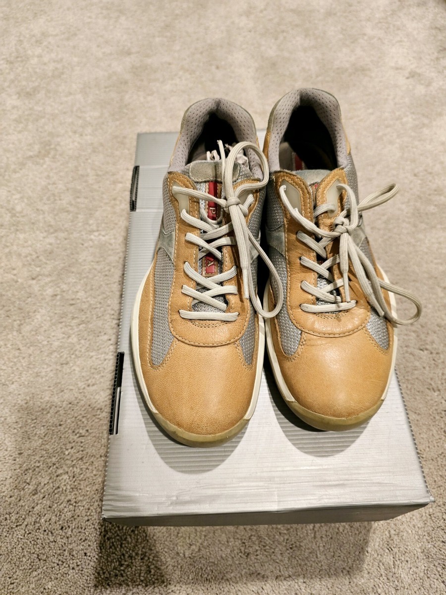 100% Authentic Prada Americas Cup Sneakers Tan UK 6.5/US 7.5 100% Authentic Prada Americas Cup Sneakers Tan UK 6.5/US 7.5