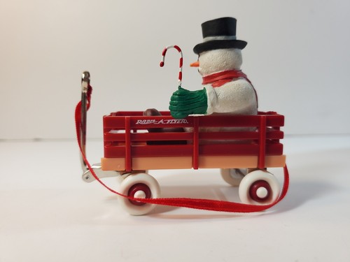 Vtg Radio Flyer Wagon Ornament Town & Country Snowman 1996 Christmas ...
