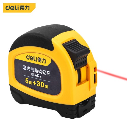 deli Retractable Measuring Tape Digital Laser Ranging Steel Tape Metric ...