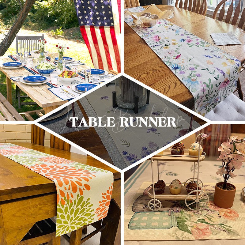 Black Skeleton and Witch Halloween Table Runner, Spooky Gothic Dining ...