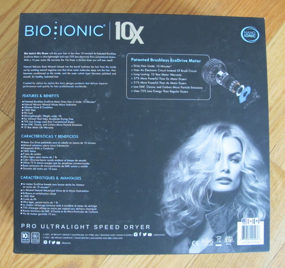 Bio Ionic 10X Pro UltraLight Speed Hair Dryer | eBay