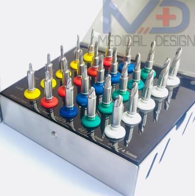 Dental Conical Drill Kit 25 Pcs With Stopper Implant Surgical Drill Kit ...