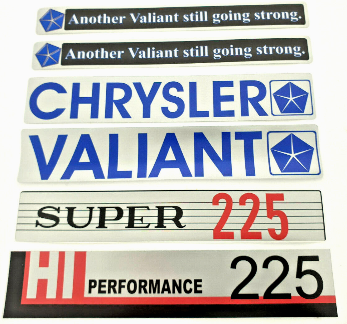 Chrysler Valiant Mopar Dodge : Slant SILVER SERIES" decal set of 6 ...