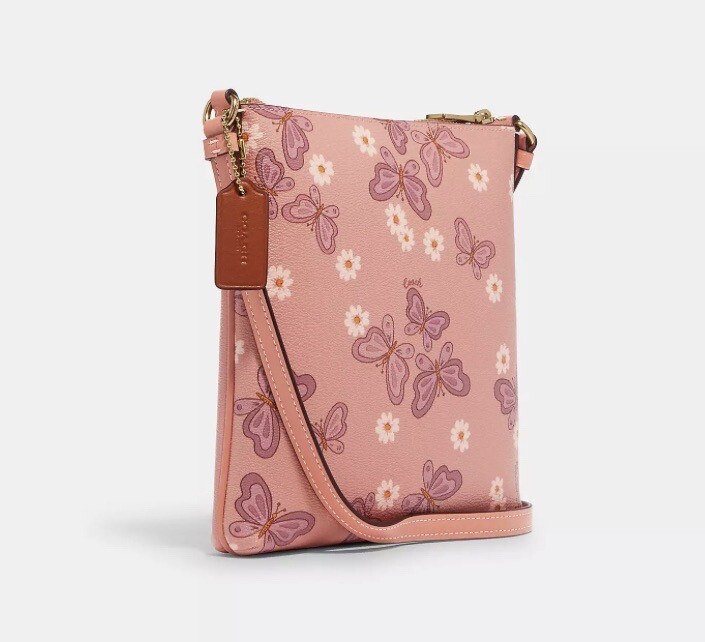 NWT COACH Women's Mini Rowan File Bag With Lovely Butterfly Print Shell ...