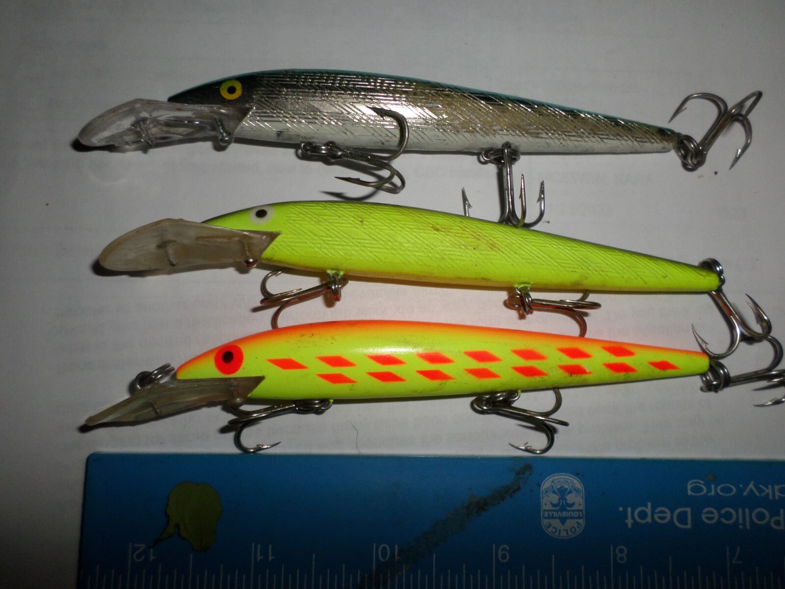Lot of 3 Rebel Fastrac Diving Minnow Crankbait Lures GREAT COLORS ...