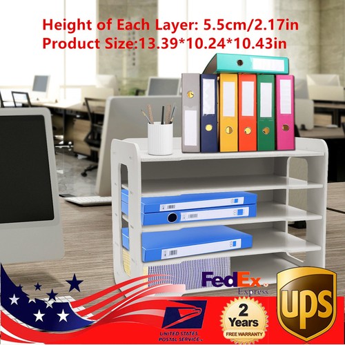 Stackable File Organizer Tray Desk Desktop Paper Document Tray Holder 5 ...