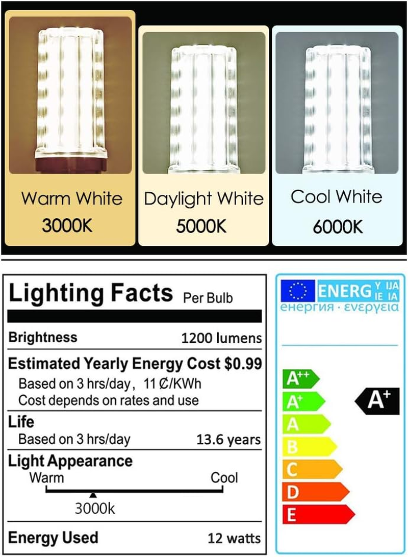 E12 LED Bulbs,12W LED Corn Light Bulb, E12 LED Bulb 100W Equivalent ...