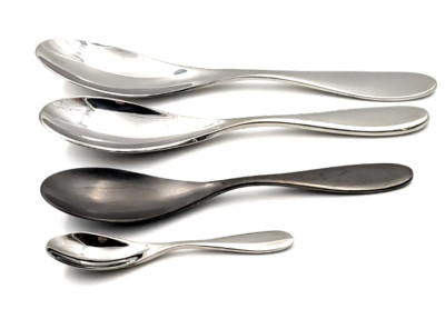 Quenelle / Rocher spoon Set, Profetinal Chef Spoons. 4 pack Stainless ...
