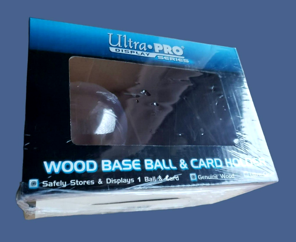 Ultra Pro Display Series Wood Base Ball & Card Holder Desktop Baseball ...