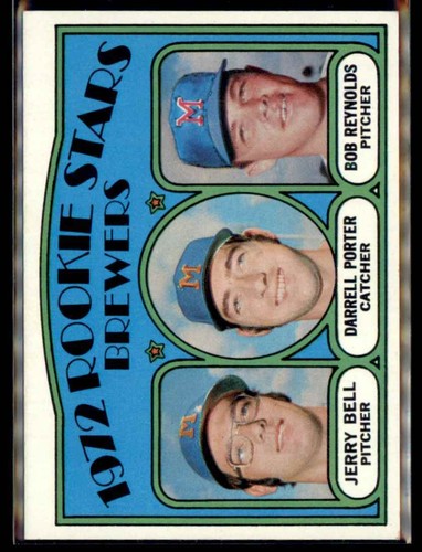 1972 Topps Brewers Rookies - Jerry Bell/Darrell Porter/Bob Reynolds RC ...