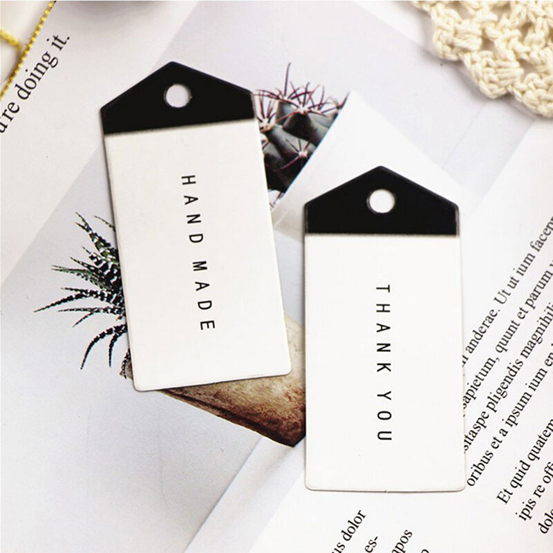 100x Bookmark Handmade Thank You Message Paper Tags Note Hang Tag Gift ...