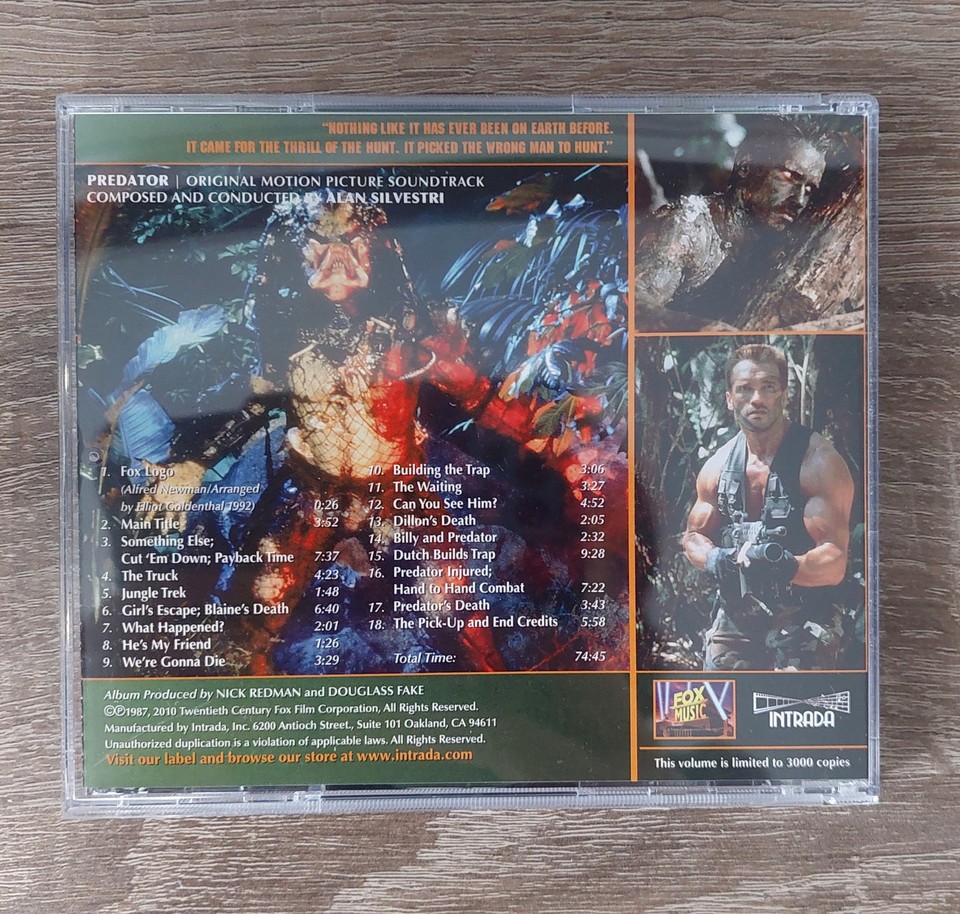 ORIGINAL SOUNDTRACK - The Predator CD Alan Silvestri Intrada Special ...