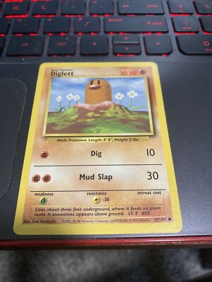 Diglett Base Set 47/102 Pokemon Card Unlimited TCG WOTC | eBay
