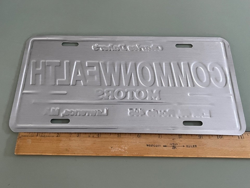 1980s Commonwealth motors Lawrence MA metal dealer license plate | eBay