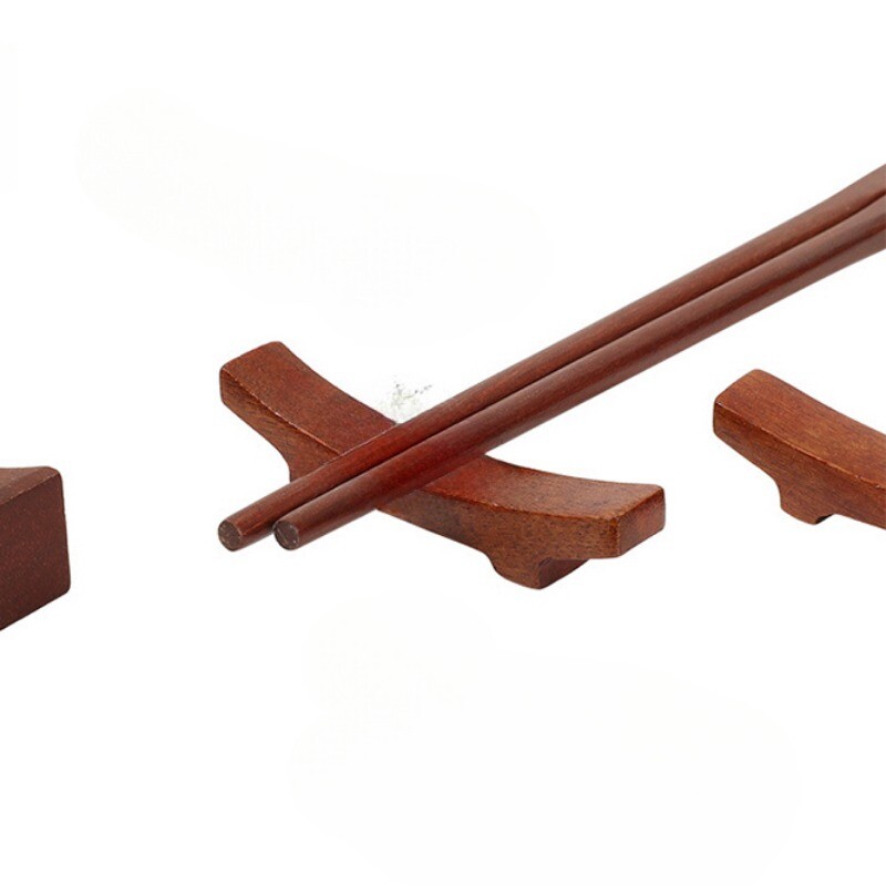 4PCS Chinese Traditional Wooden Chopsticks Holder Stand Rest Tableware ...