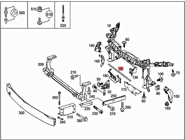 MERCEDES Mercedes-Benz OEM Radiator Core Support-upper Tie Bar Seal ...