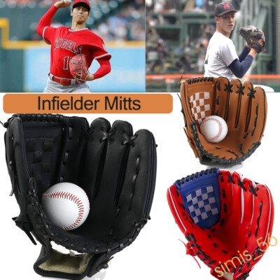 Child Adults Baseball Infielder Mitts Mittens Glove Training Practice ...