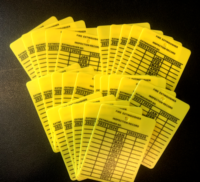 🔥🧯25-PLASTIC FIRE EXTINGUISHER 4-YEAR INSPECTION TAGS 2023-2024-2025 ...