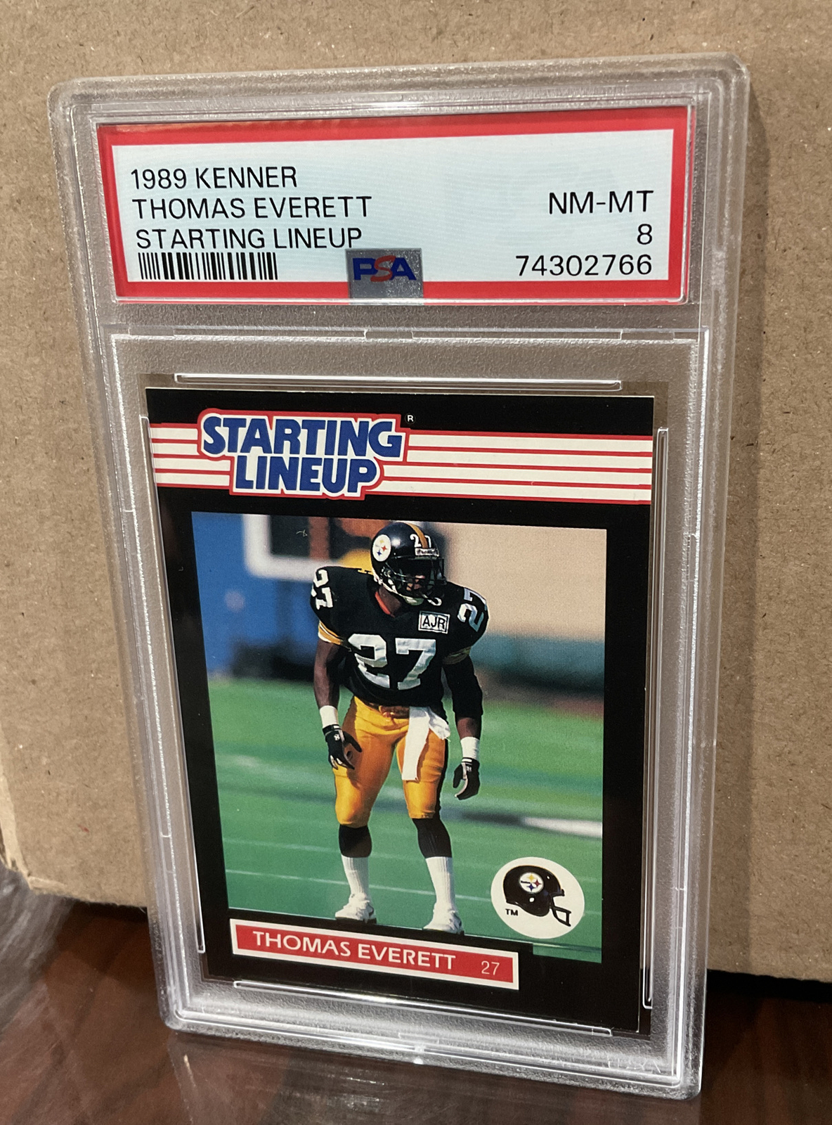 THOMAS EVERETT 1989 KENNER STARTING LINEUP CARD PSA 8 POP 4 - STEELERS ...