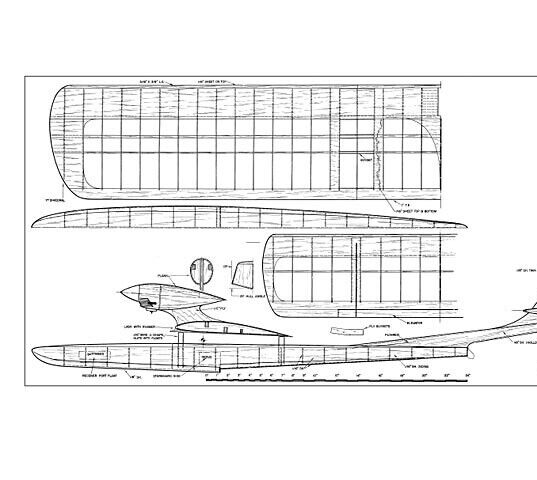 Barracuda RC Flying Boat 72" Wingspan RC Model Airplane Printed Plans ...