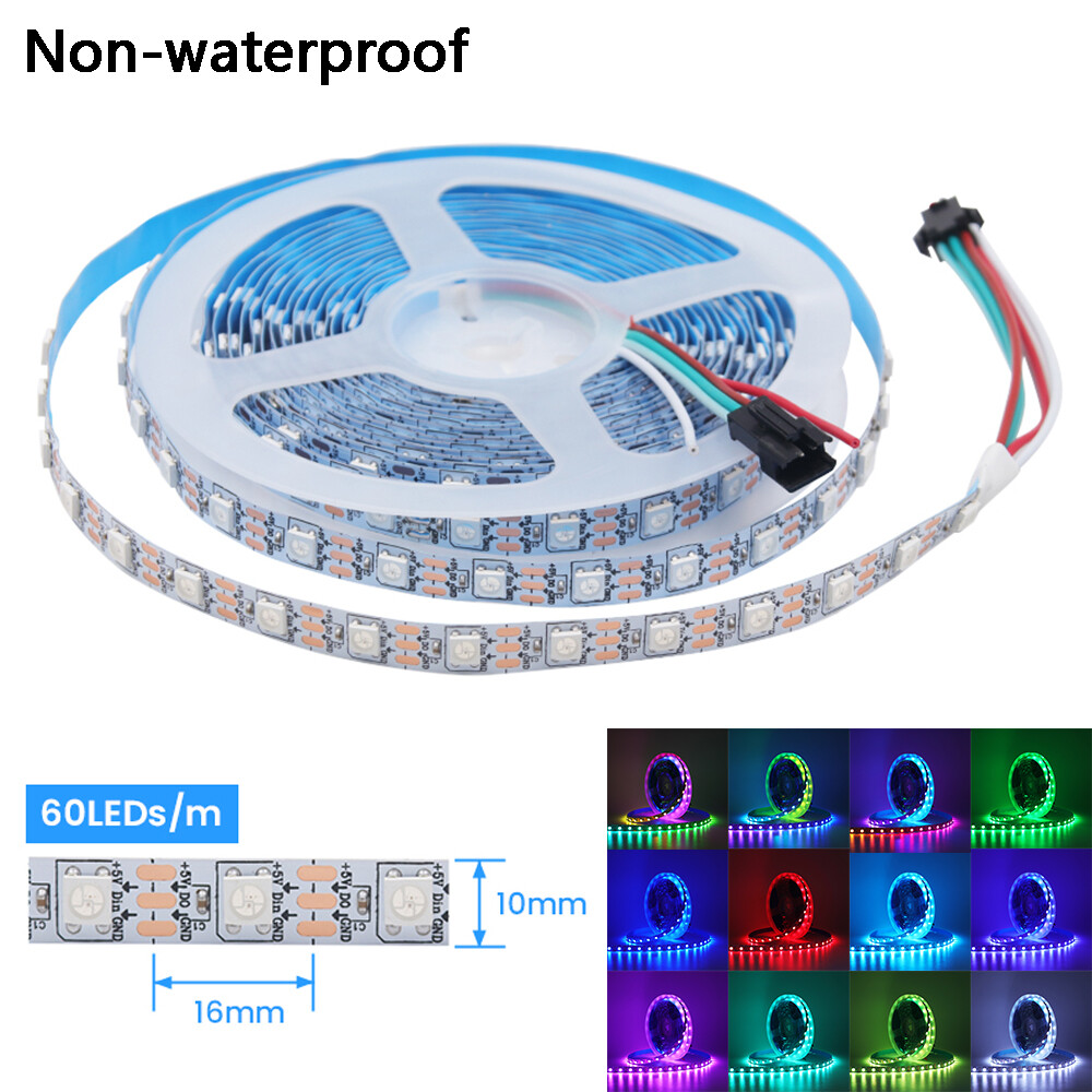 WS2812B 5050 LED Lights RGB Full Color IC Addressable Pixels Strip Tape ...