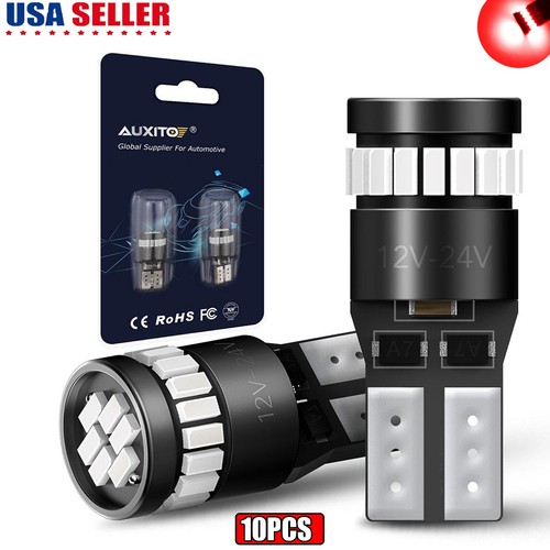 10x Red T10 LED Flowing Turn Brake Signal Lights Tail Bar Trailer RV ...