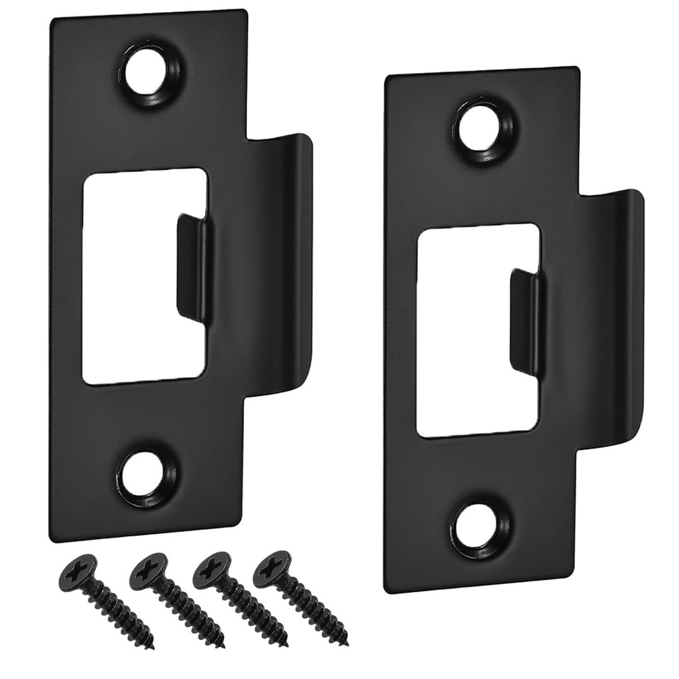 LIUQOBN 2Pcs Door Strike Plate Black 70mm X 40.3mm Heavy Duty ...