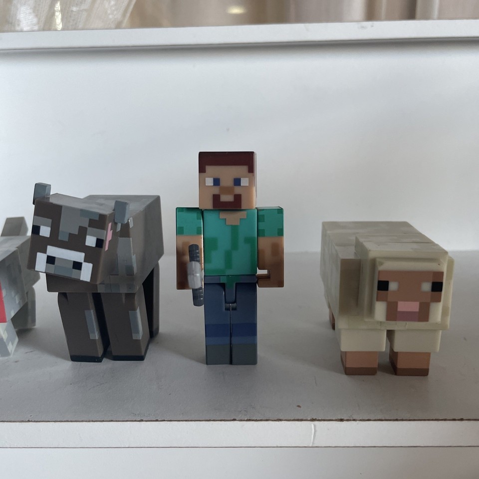 Mojang Minecraft SHEEP Steve Pig figures LOT FREE SHIP USA | eBay