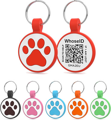 QR Code Cat Tag, Modifiable Profile, Scannable, 1", Red | eBay