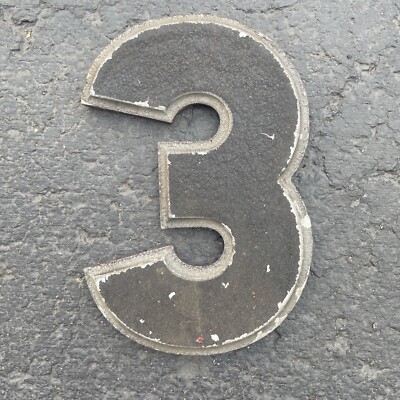 Vintage "3” Wagner Sign Service Cast Aluminum Movie Theater Marquee ...