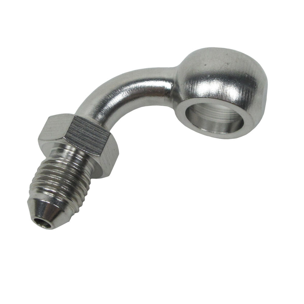 3/8" M10 90° Brake Line Banjo Fitting For Harley Sportster Dyna Softail ...