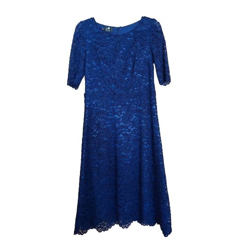 NEW! LE COL (Italian Brand) Lace Dress Midnight Blue Italian Size 40 ...