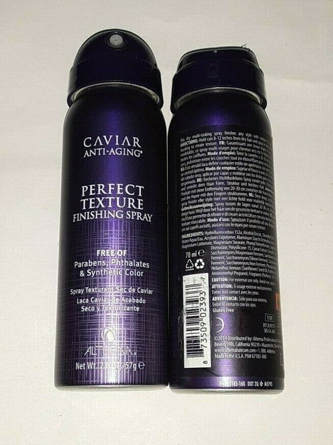 2 can lot ALTERNA CAVIAR ANTI AGING PERFECT TEXTURE FINISHING SPRAY 2oz ...