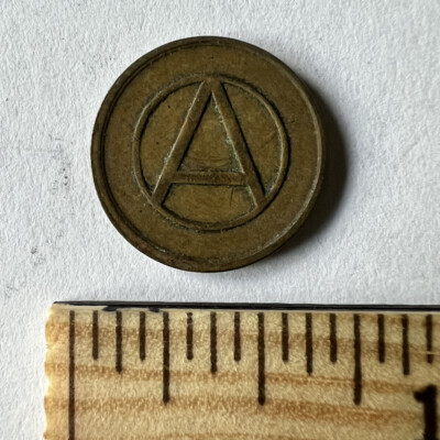 INTERESTING CIRCLE A BRONZE COLORED COIN TOKEN | eBay