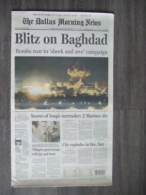 The Dallas Morning News - Blitz on Baghdad - March 22, 2003 | eBay