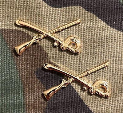 US ARMY SMR OFFICER SABRE AND MUSKET COLLAR BRANCH INSIGNIA | eBay