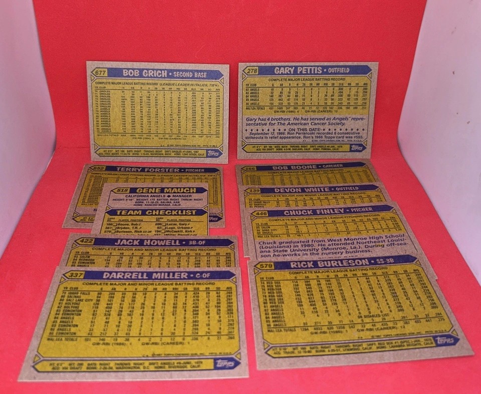 Lot of 45 Blank Front 1987 Topps Baseball Cards - All Blank Front ...