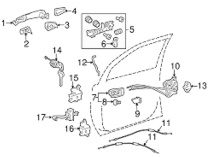 Toyota Genuine OEM SNAP, BACK DOOR HANDLE, RH/LH GX460 URJ150 ☆ 69293 ...