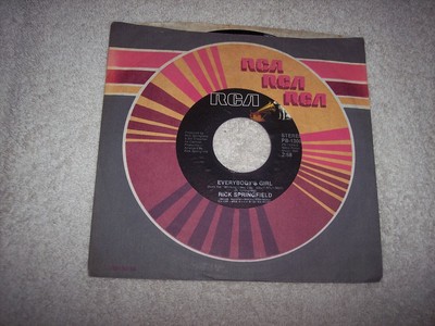 45--RICK SPRINGFIELD--EVERYBODY'S GIRL / LOVE IS ALRIGHT TONIGHT #1624 ...