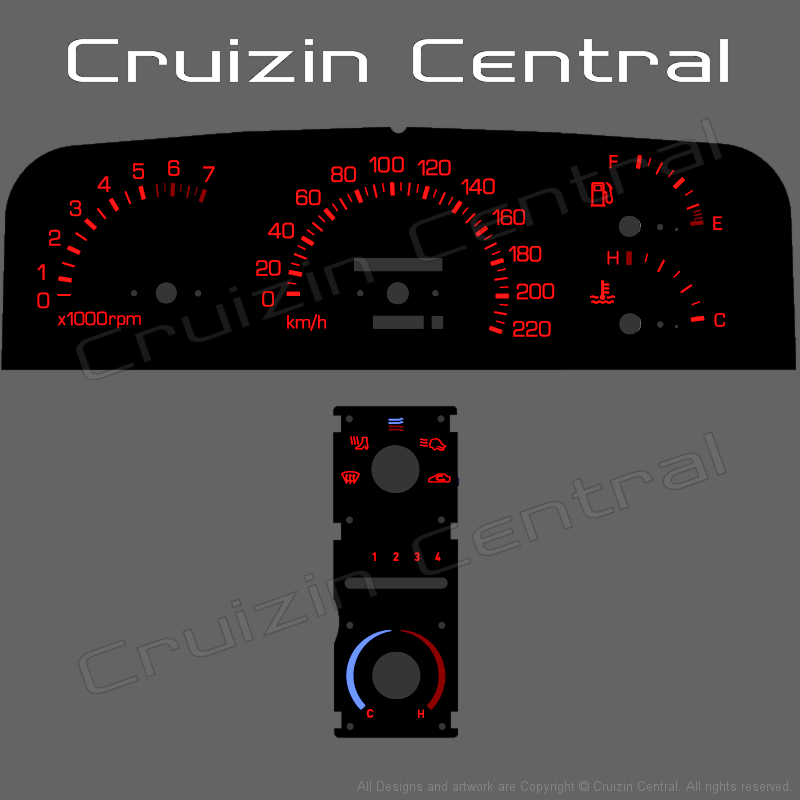 Plastic COLOUR DIALS for Holden Commodore Level 2 VN VP VR VS gauge ...