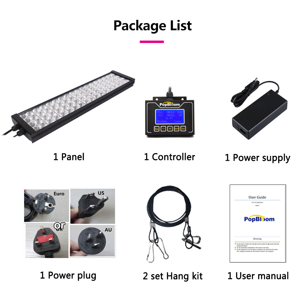 PopBloom Saltwater Aquarium Led Light Reef Light Led for 24" 60cm 2ft ...