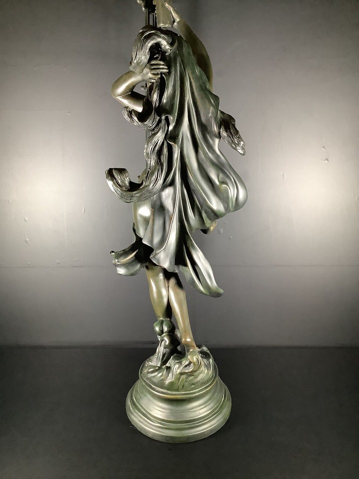 Crosa Quartz Lyre Pendulum Figural Statue Clock Metal Statue Plastic ...