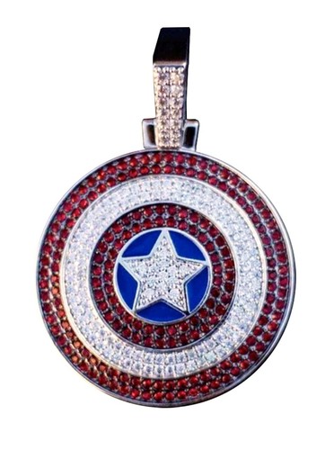 GLD Captain America 14k Gold Plated Necklace Pendant Marvel Comics New ...