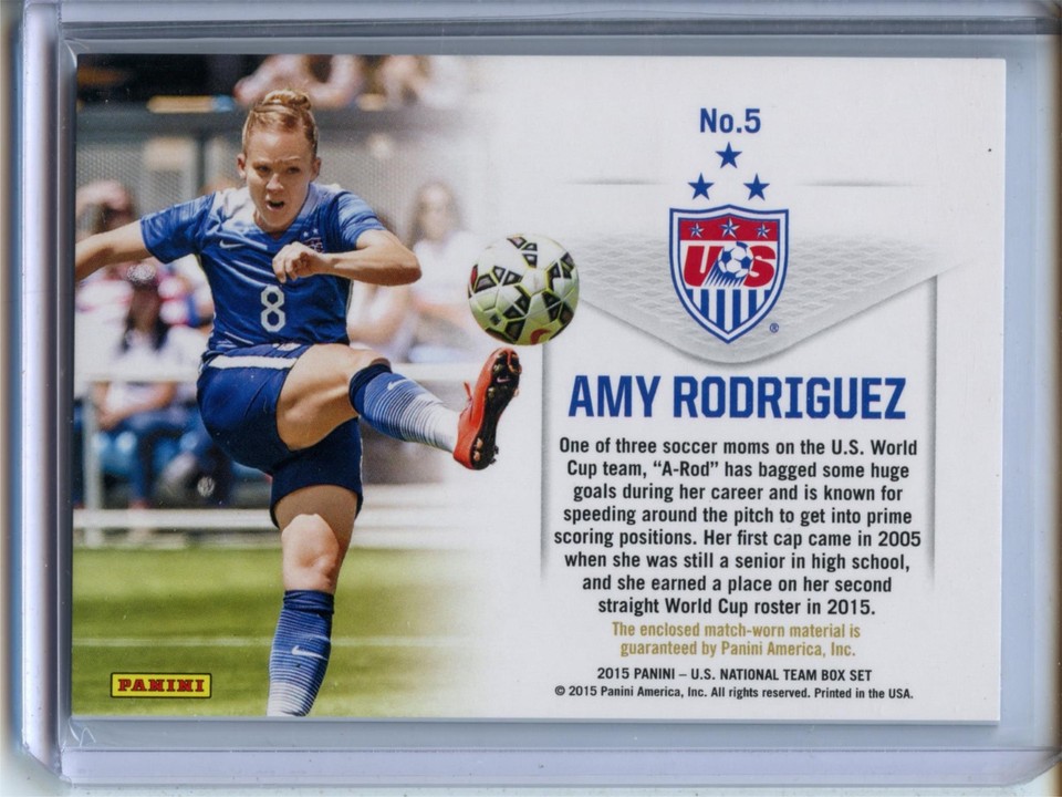 2015 Panini USA Soccer National Team Box Set Jersey Amy Rodriguez #103/ ...