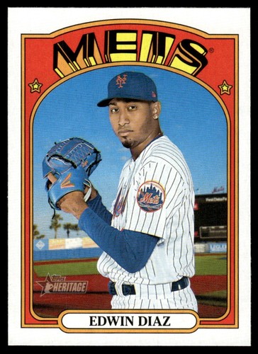2021 TOPPS HERITAGE BASEBALL CARD EDWIN DIAZ #638 NEW YORK METS 6195 | eBay