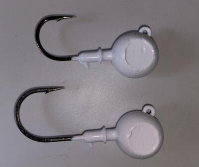 10 Flounder Fluke Round Jigs 4,5,6,8oz 7/o 8/o 2X STRONG HOOKS Jig ...